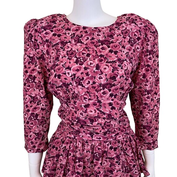 Jonathan Martin Sheath Dress, Pink Floral, Peplum Wai… - Gem