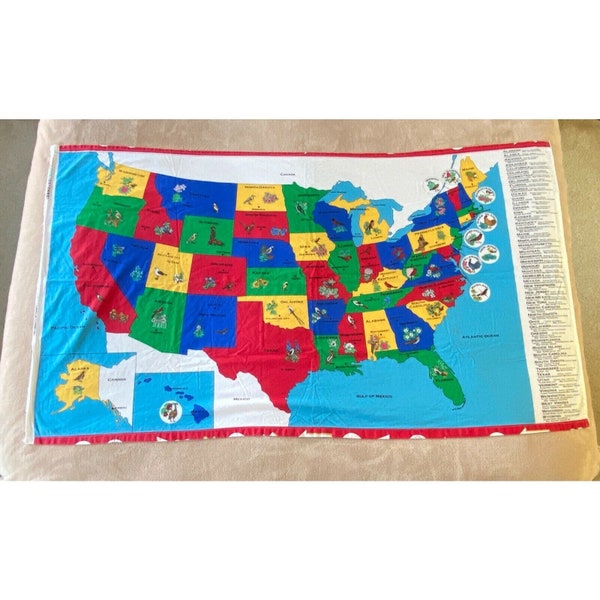 Map Fabric - Etsy