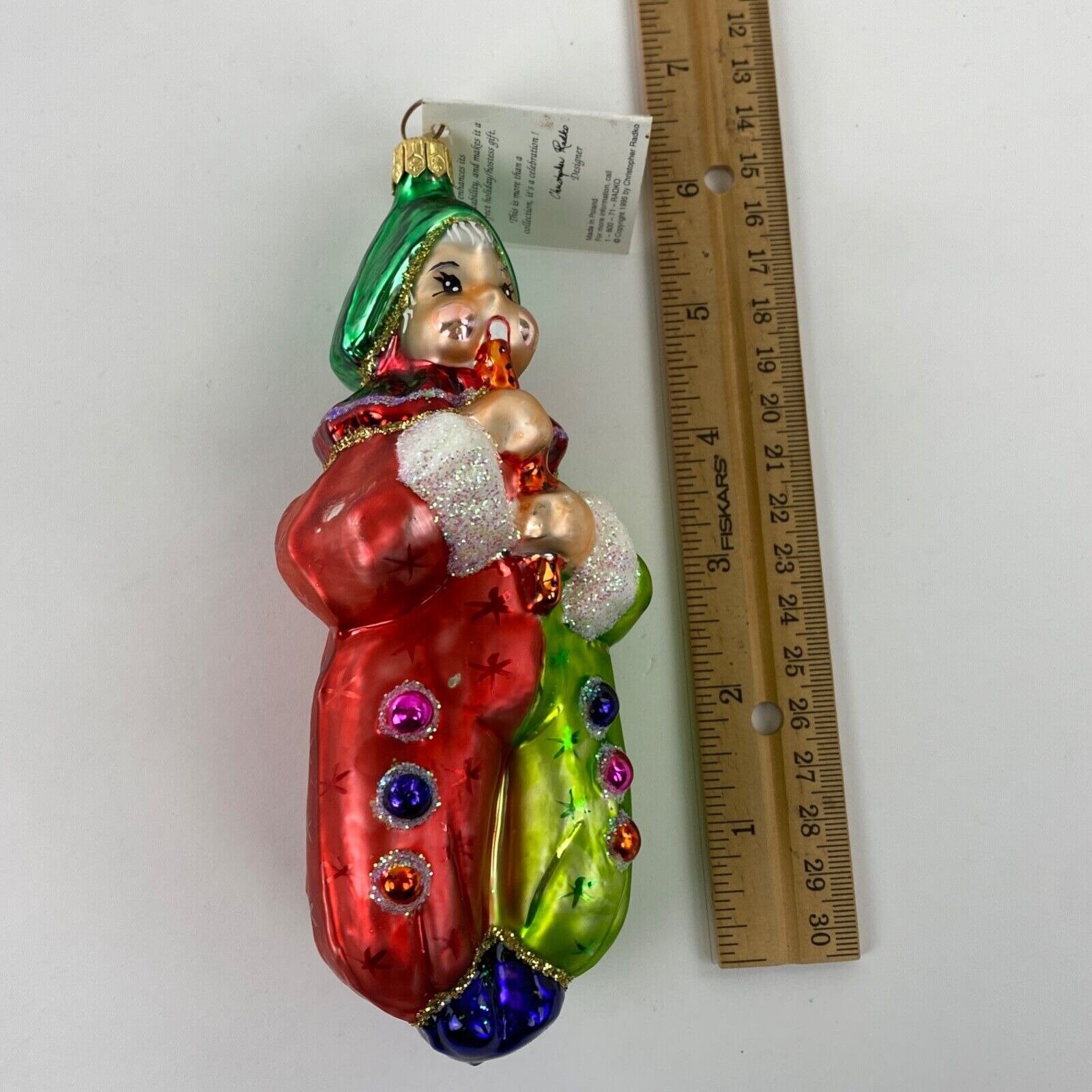 Christopher Radko Glass Ornament Clown Jester Playing Flute - Etsy
