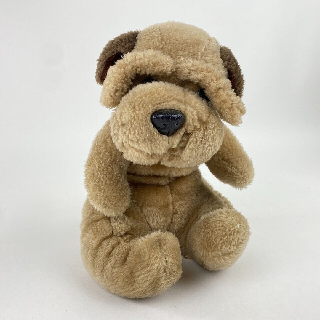 1986 Hush Puppy Raffoler Dog Plush Stuffed Animal Toy, Wrinkles, Brown ...