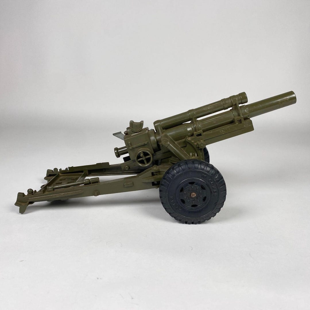 Marx Lumar Toy Army Field Artillery Howitzer Cannon, Green Plastic, 12 ...