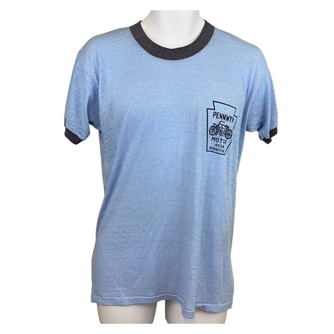 Single Stitch Blue Ringer T Shirt Mens L, PennWyn Motor Association ...
