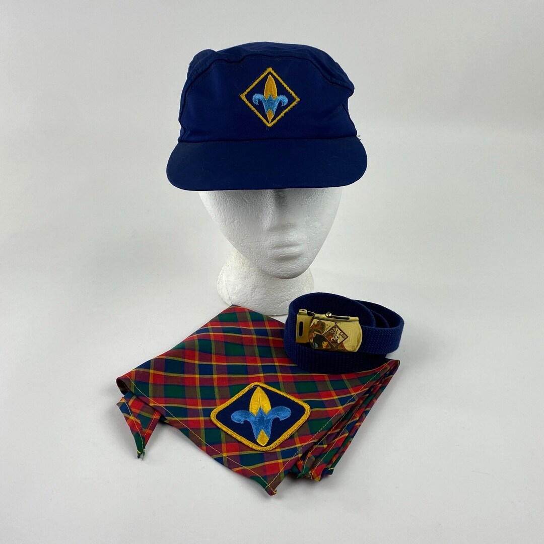 Cub Scouts Uniform Set, Hat Neckerchief and Belt, Solid Brass Buckle ...