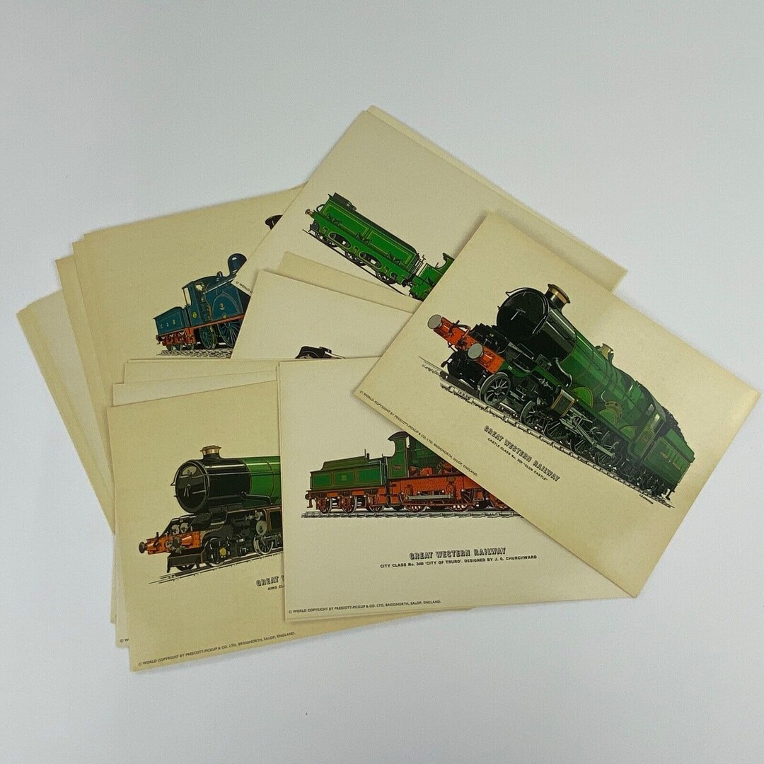 1970s Locomotive Railway Cards Set of 18, World Copyright Prescott ...