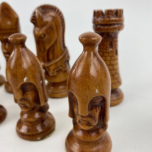 Duncan Medieval Ceramic Chess Set, 31 Pieces, Felt Bottoms, Missing the ...