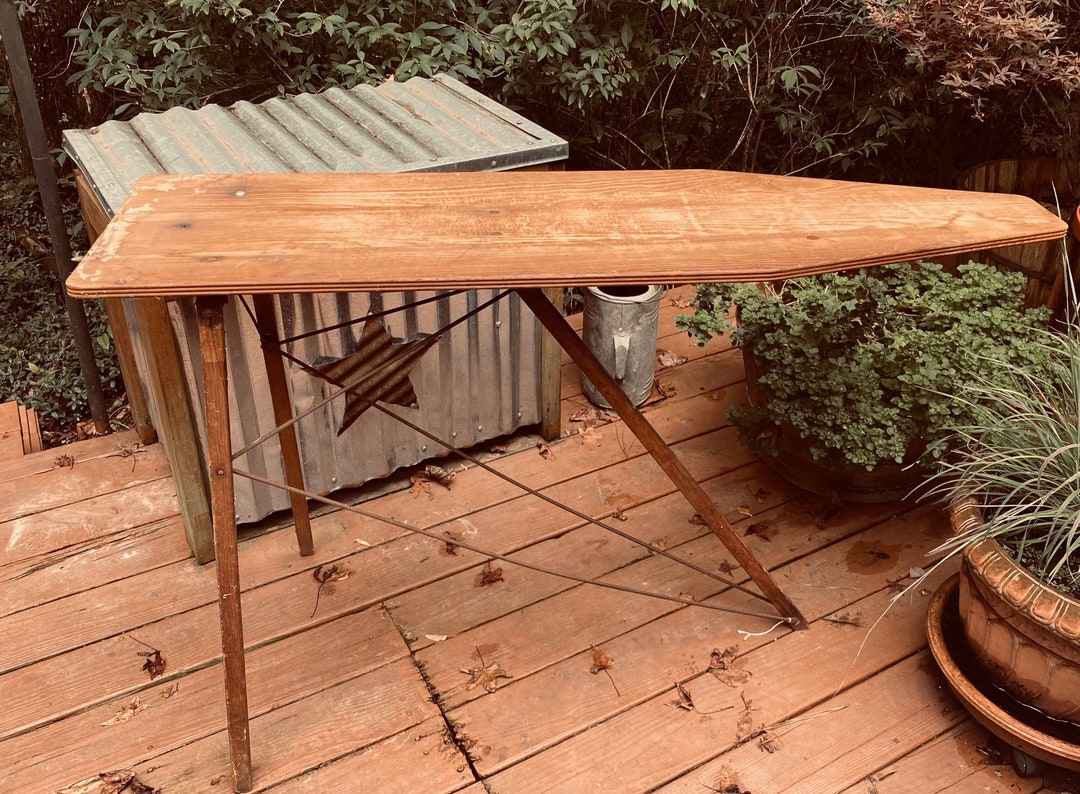 Vintage Wooden Fold up Ironing Board - Etsy