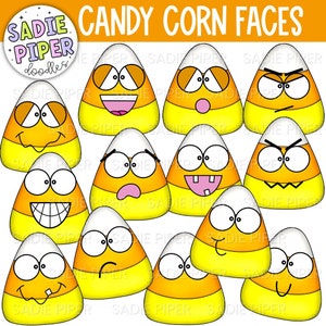 Candy Corn Faces Clipart, Candy Clipart, Fall Clipart, Halloween ...