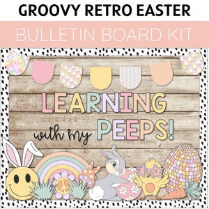 Groovy Retro Easter Bulletin Board Kit, Spring Bulletin Board Kit ...