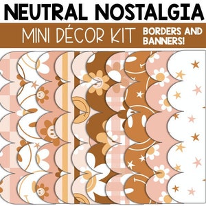 Neutral Nostalgia Mini Decor Kit, Retro Classroom Decor, Groovy ...