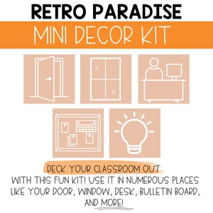 Retro Paradise Bulletin Board Kit, Summer Bulletin Board Kit, Retro End ...