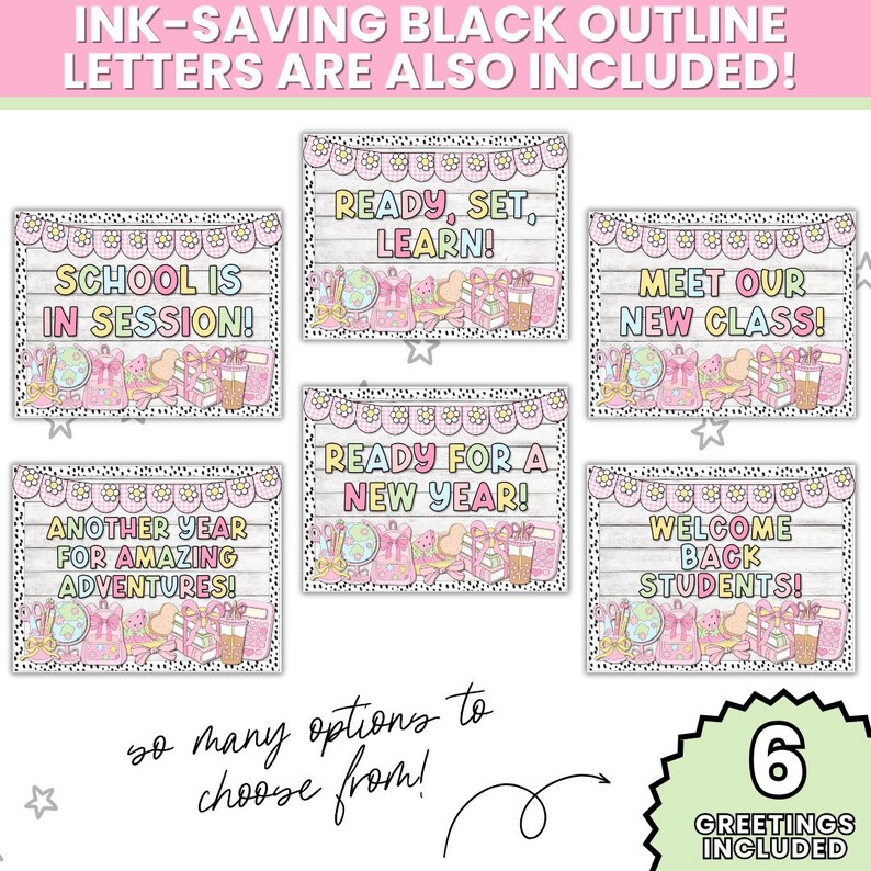 Coquette Pastel Back to School Bulletin Board Kit, Rainbow Open House ...