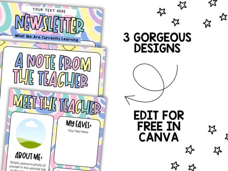 Retro Groovy Meet the Teacher Templates, Editable Meet the Teacher ...