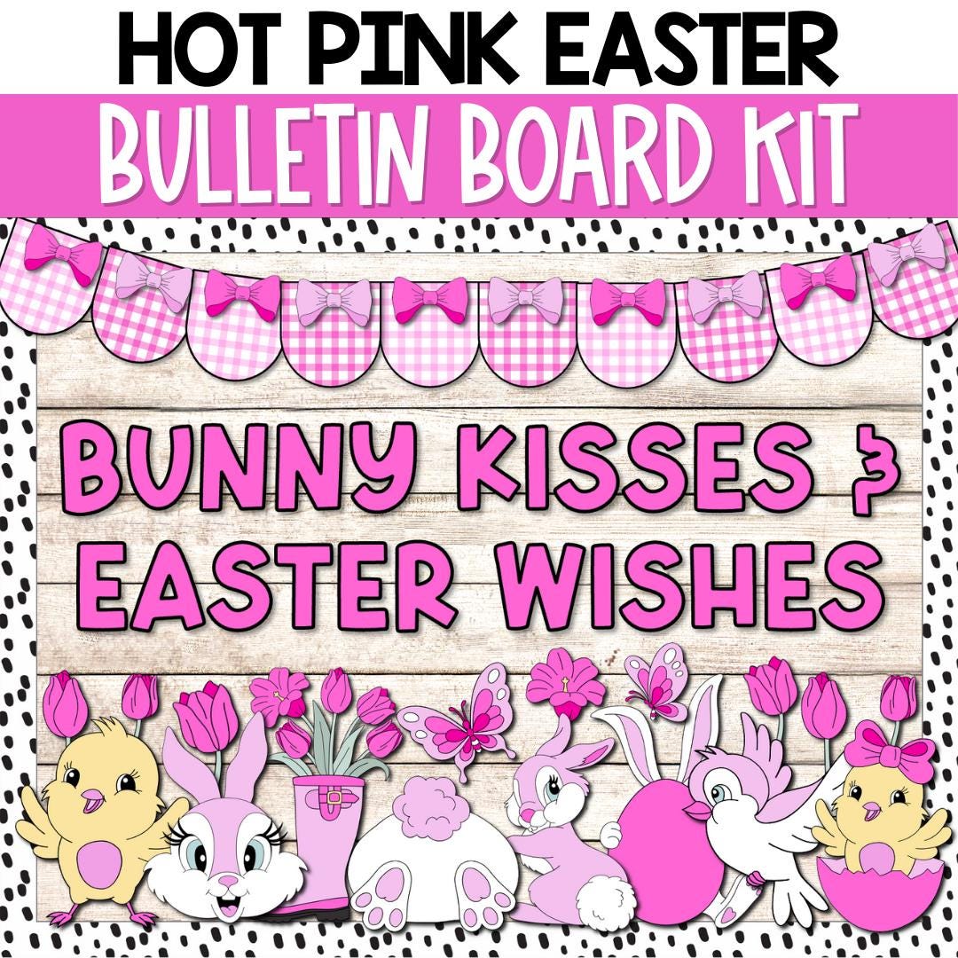 Hot Pink Easter Spring Bulletin Board Pastel Spring Classroom Decor ...