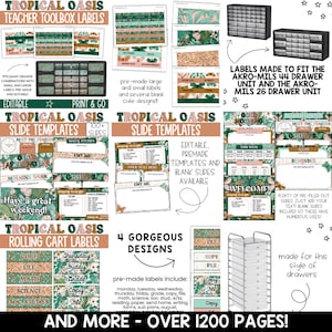 Printable Tropical Classroom Decor Set, Plant Themed Classroom ...