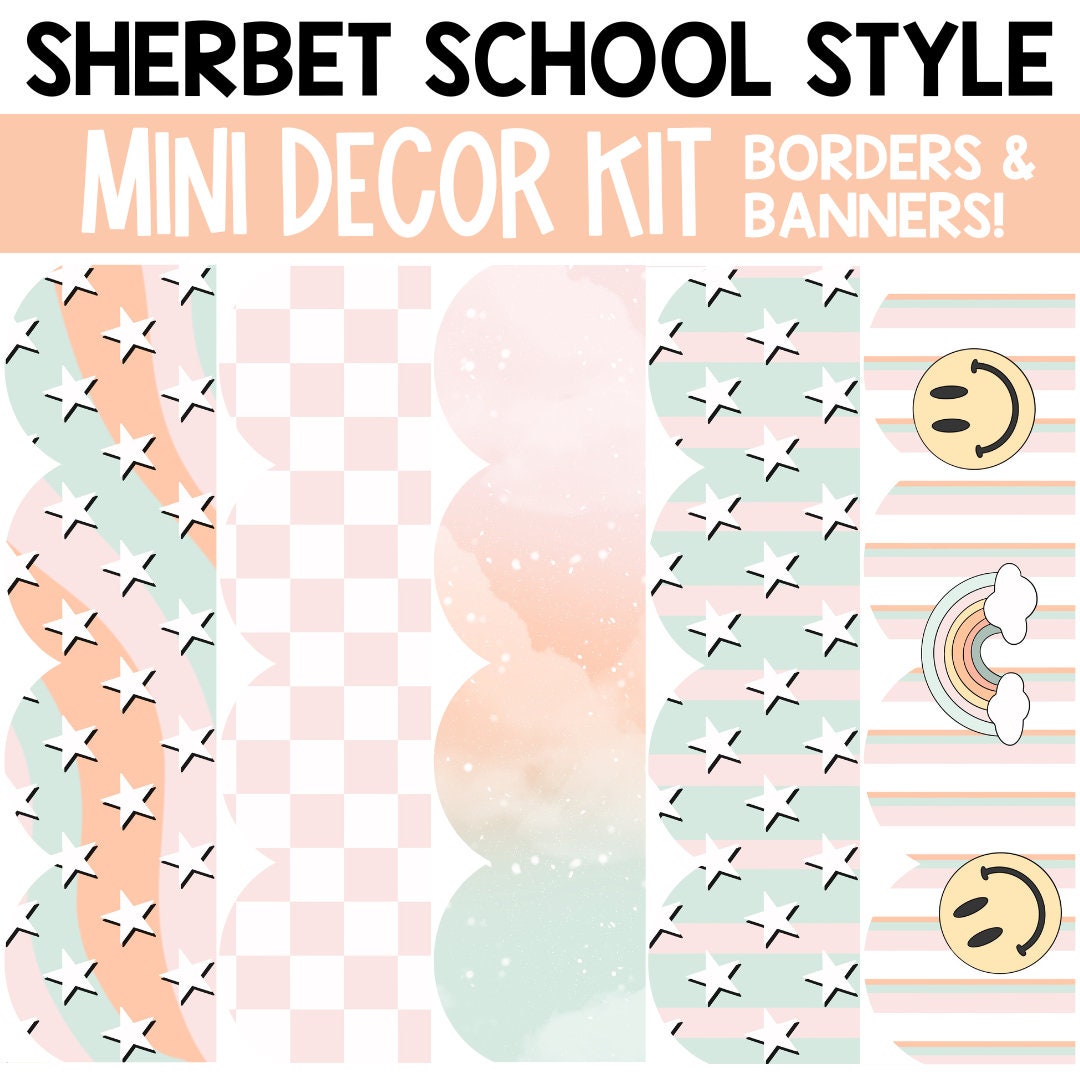 Trendy Bulletin Board Decor Kit, Retro Classroom Decor, Groovy Bulletin ...