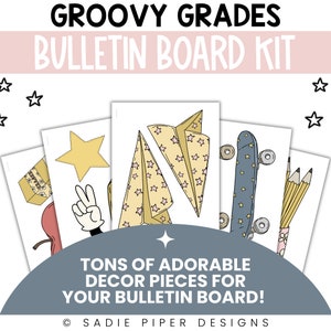 Retro Back to School Bulletin Board Decor, Rainbow Classroom Decor ...