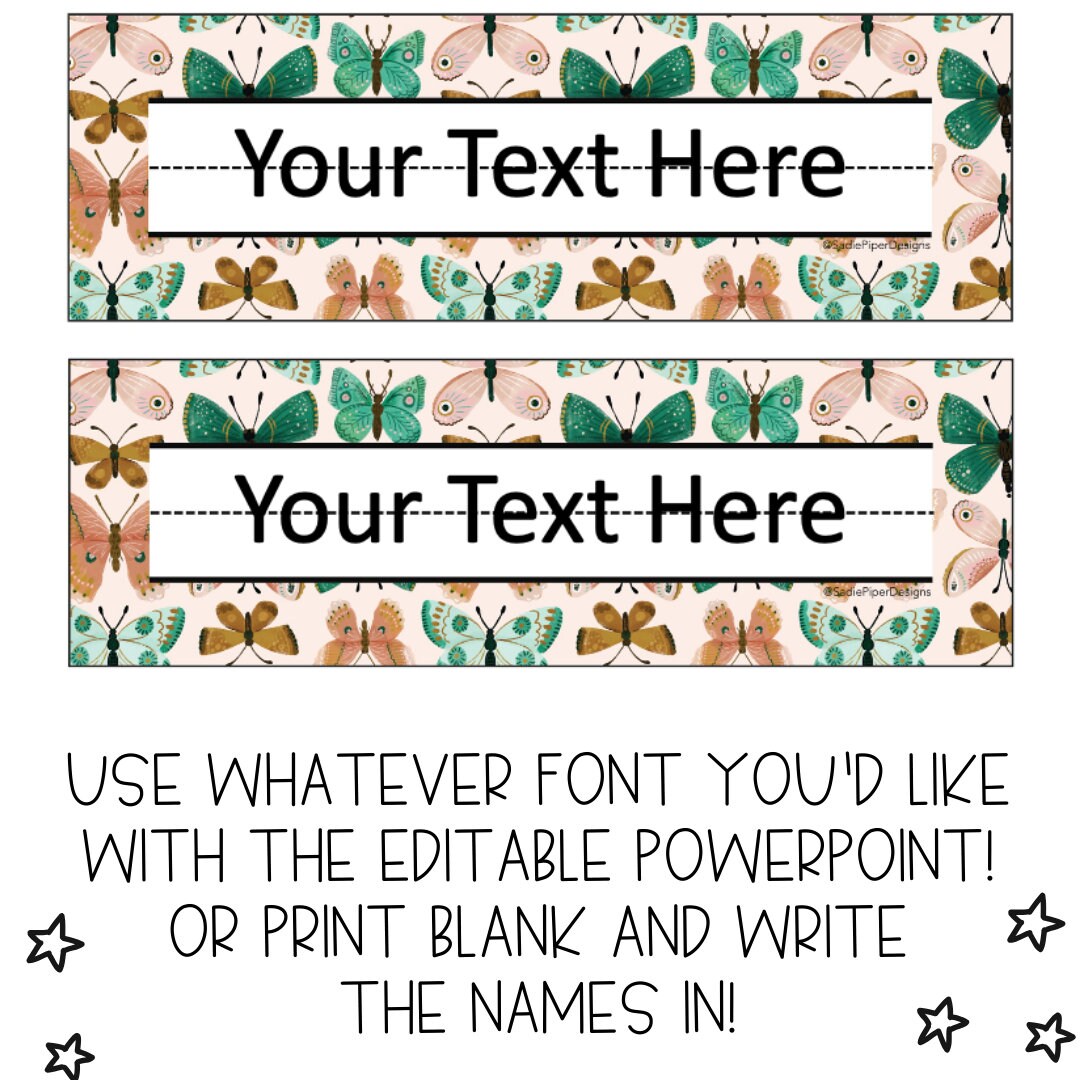 Editable Desk Name Tags for Students, Tropical Desk Name Plates for ...