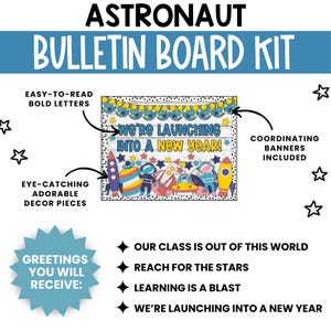 Astronaut Bulletin Board Outer Space Classroom Decor Planets Earth ...