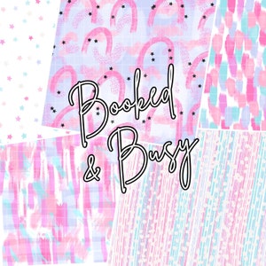 BOOKED AND BUSY Digital Paper Pastel Patterns Spring Patterned Paper ...