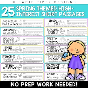 Spring Reading Comprehension Worksheets, Reading Comprehension Passages ...