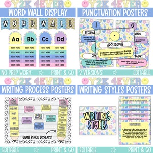 English Posters, Language Arts Posters for Classroom, Writing Posters ...