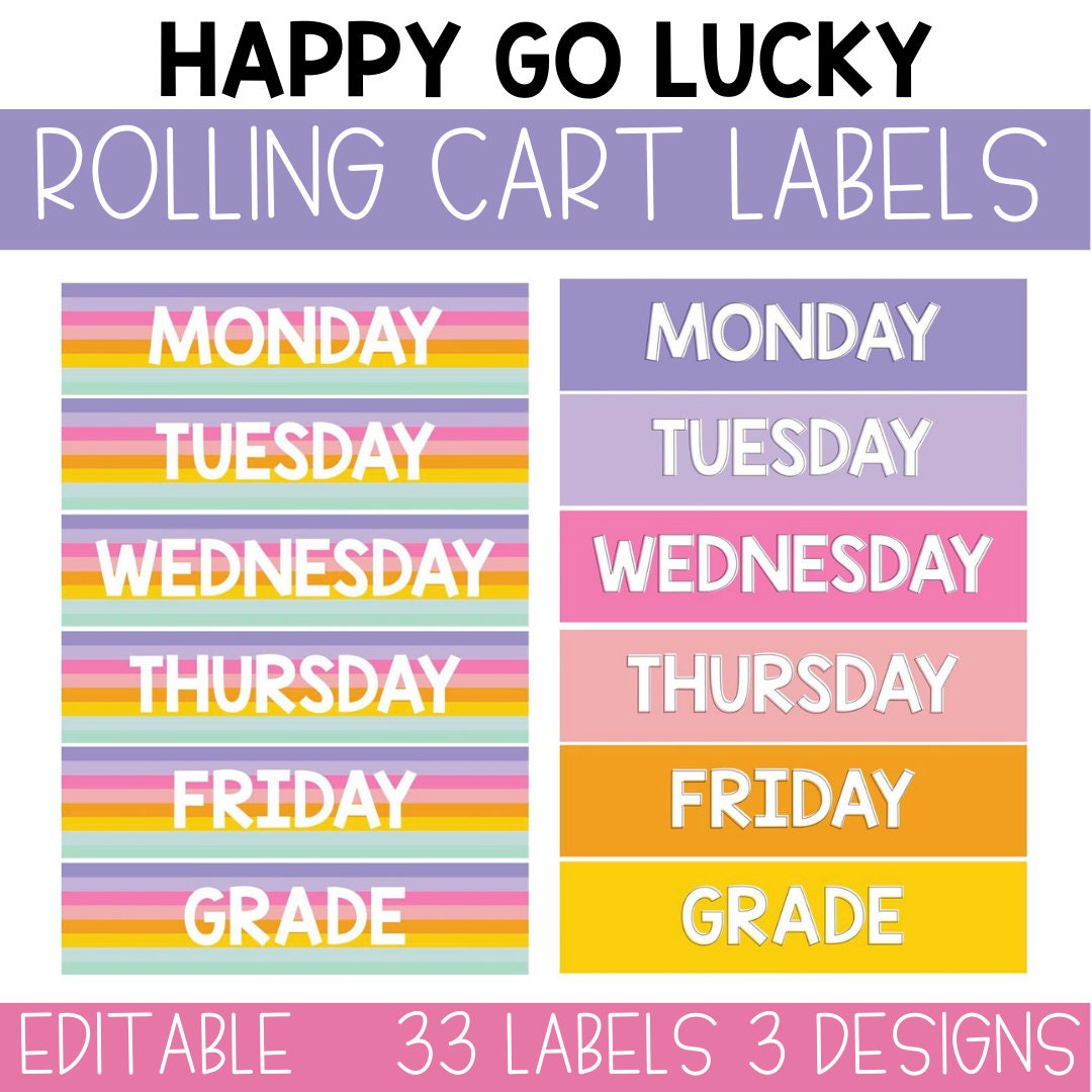 Editable Rolling Cart Labels, Retro Classroom Decor, Classroom Labels ...