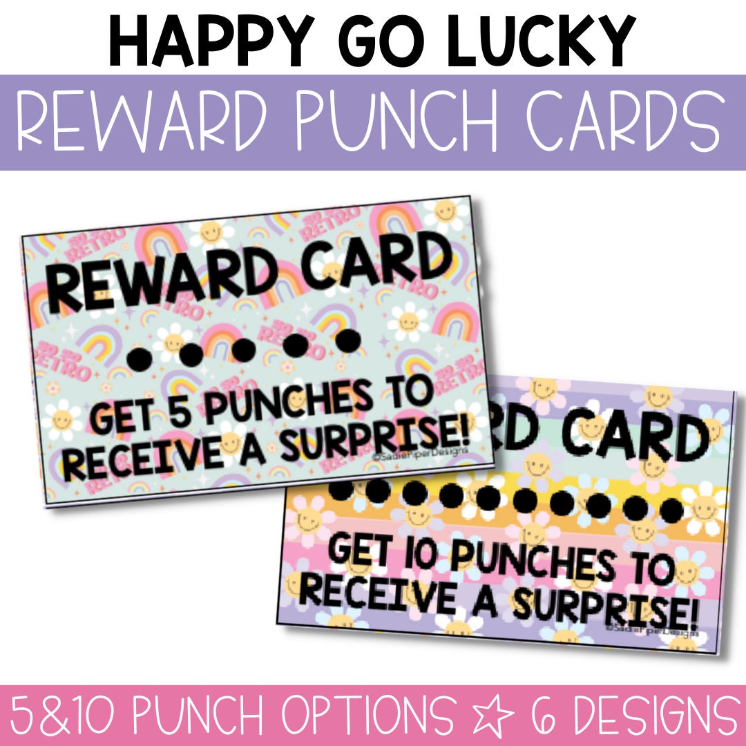 Retro Punch Card Reward Card for Students / HGL - Etsy