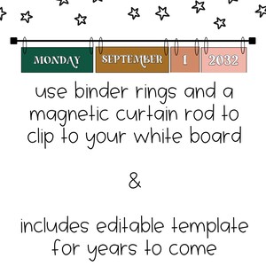 Flip Calendar for Classroom, Calendar Display for Classroom, Editable ...