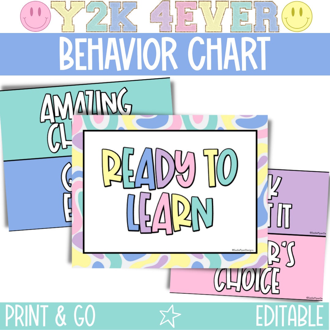 Behavior Clip Chart for Classroom, Reward Chart, Responsibility Chart ...