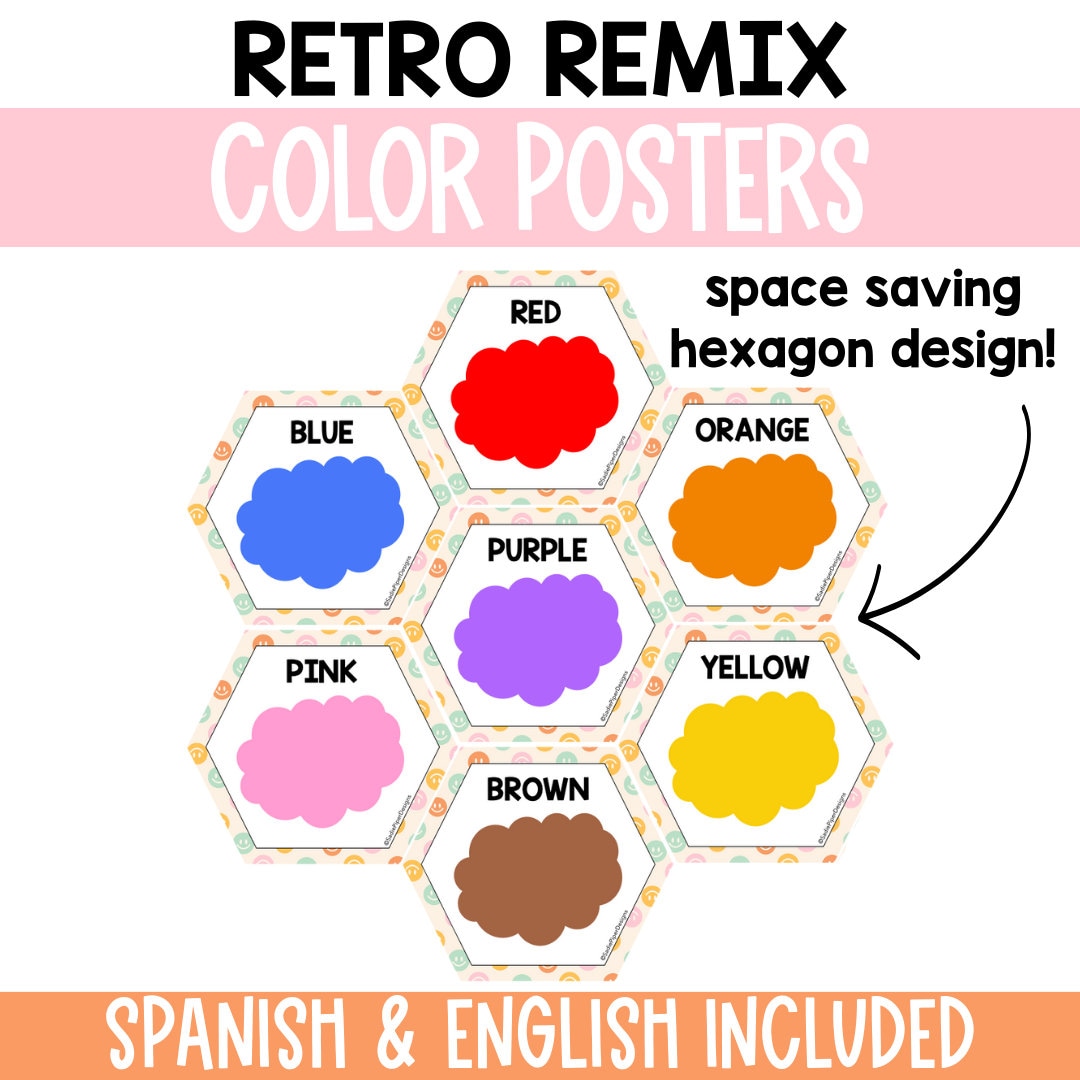 Color Posters for Classroom, Spanish Color Posters for Classroom, Dual ...