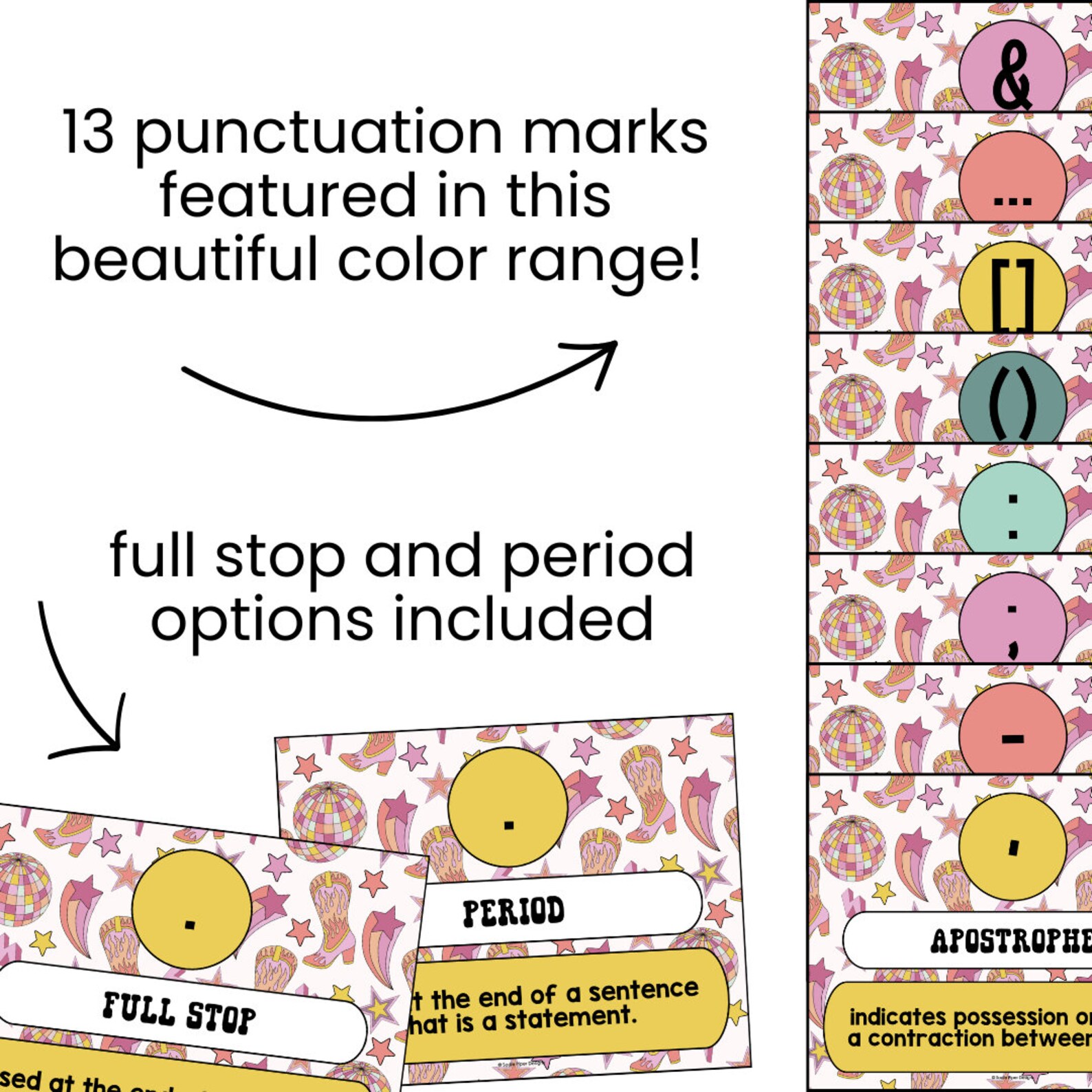 Punctuation Posters, English Posters, ELA Educational Posters, Language ...