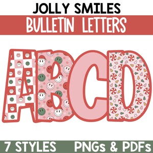 Smiley Christmas Bulletin Board Letters, Printable Bulletin Board ...