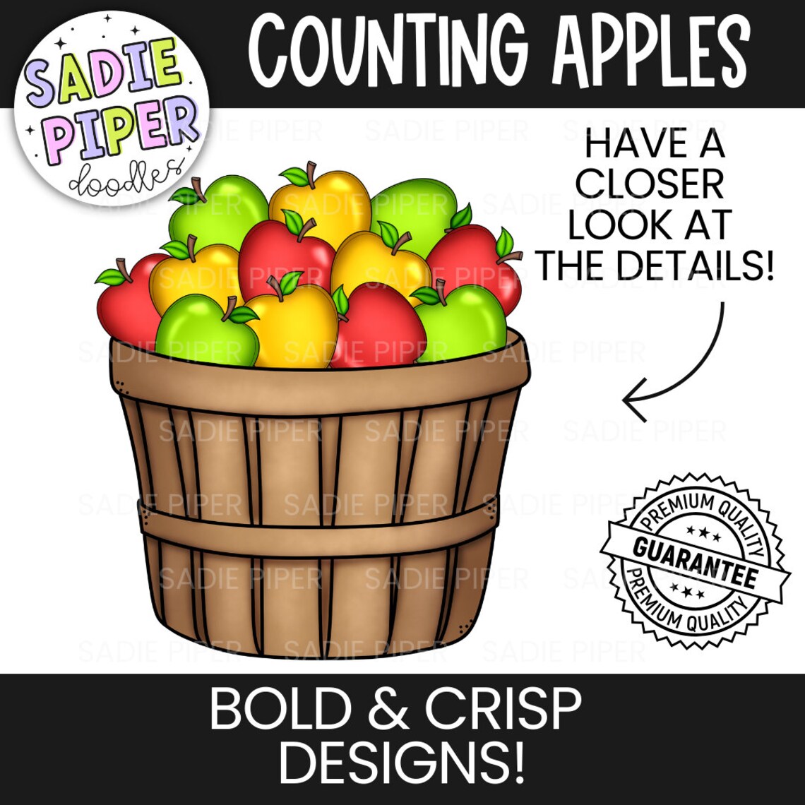Counting Apples Clipart, Apple Clipart, Fall Clipart, Halloween Clipart ...