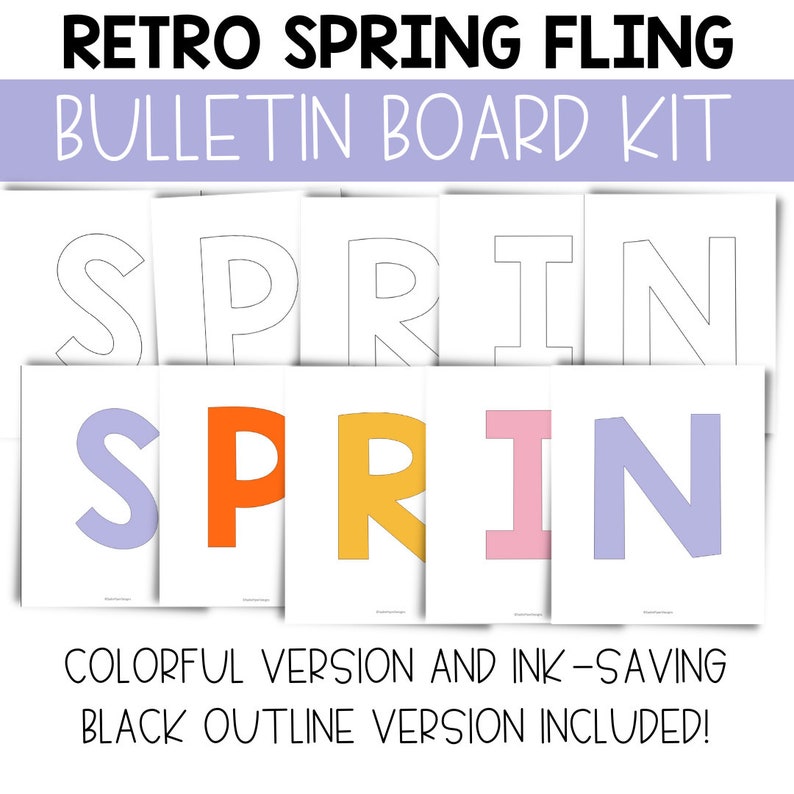 Groovy Retro Spring Easter Bulletin Board Kit Spring Bulletin - Etsy