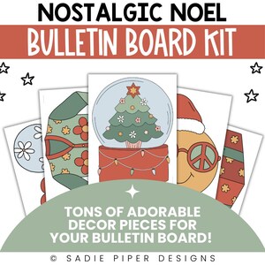 Retro Groovy Christmas Bulletin Board, Winter Classroom Decor, Vintage ...