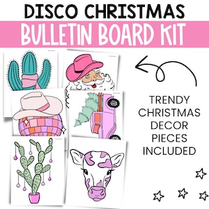 Groovy Christmas Bulletin Board Decor, Retro Christmas Bulletin Board ...