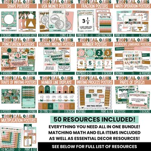 Printable Tropical Classroom Decor Set, Plant Themed Classroom ...