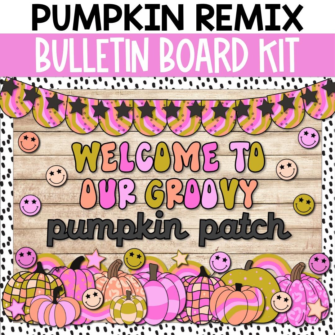 Groovy Fall Bulletin Board Decor, Retro Fall Bulletin Board, Fall ...
