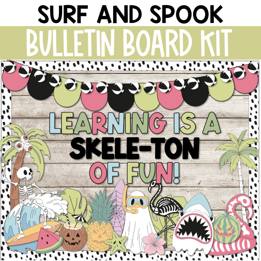 Halloween Bulletin Board Decor, Pink Halloween Bulletin Board ...