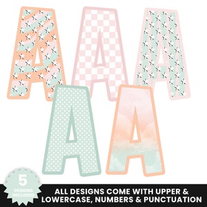 Retro Groovy Bulletin Board Letters, Letter Clipart, Printable Bulletin ...