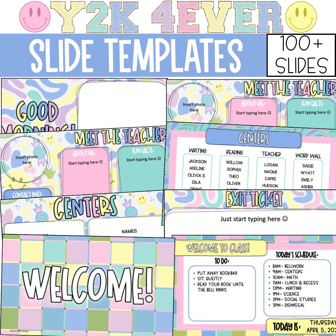 Retro Slide Templates for Classroom, Groovy Slides Templates, Classroom ...