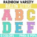 Groovy Retro Varsity Bulletin Board Letters, Letter Clipart, Printable ...