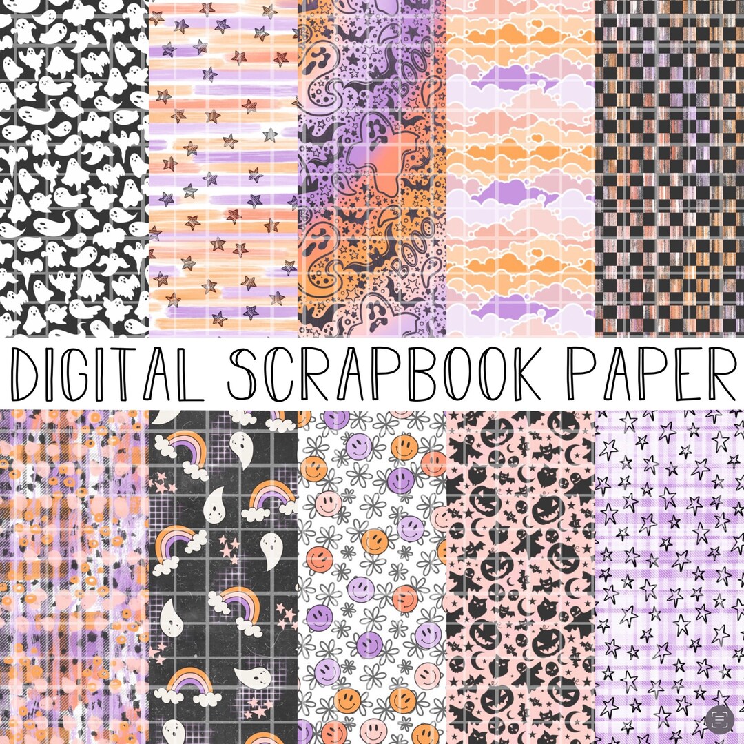 BOOVILLE Paper, Boho Halloween Clipart, Modern Halloween, Bohemian ...