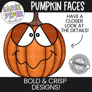 Pumpkin Faces Clipart, Pumpkin Clipart, Fall Clipart, Halloween Clipart ...