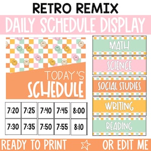 Editable Daily Schedule Display for Classroom, Daily Schedule Cards ...