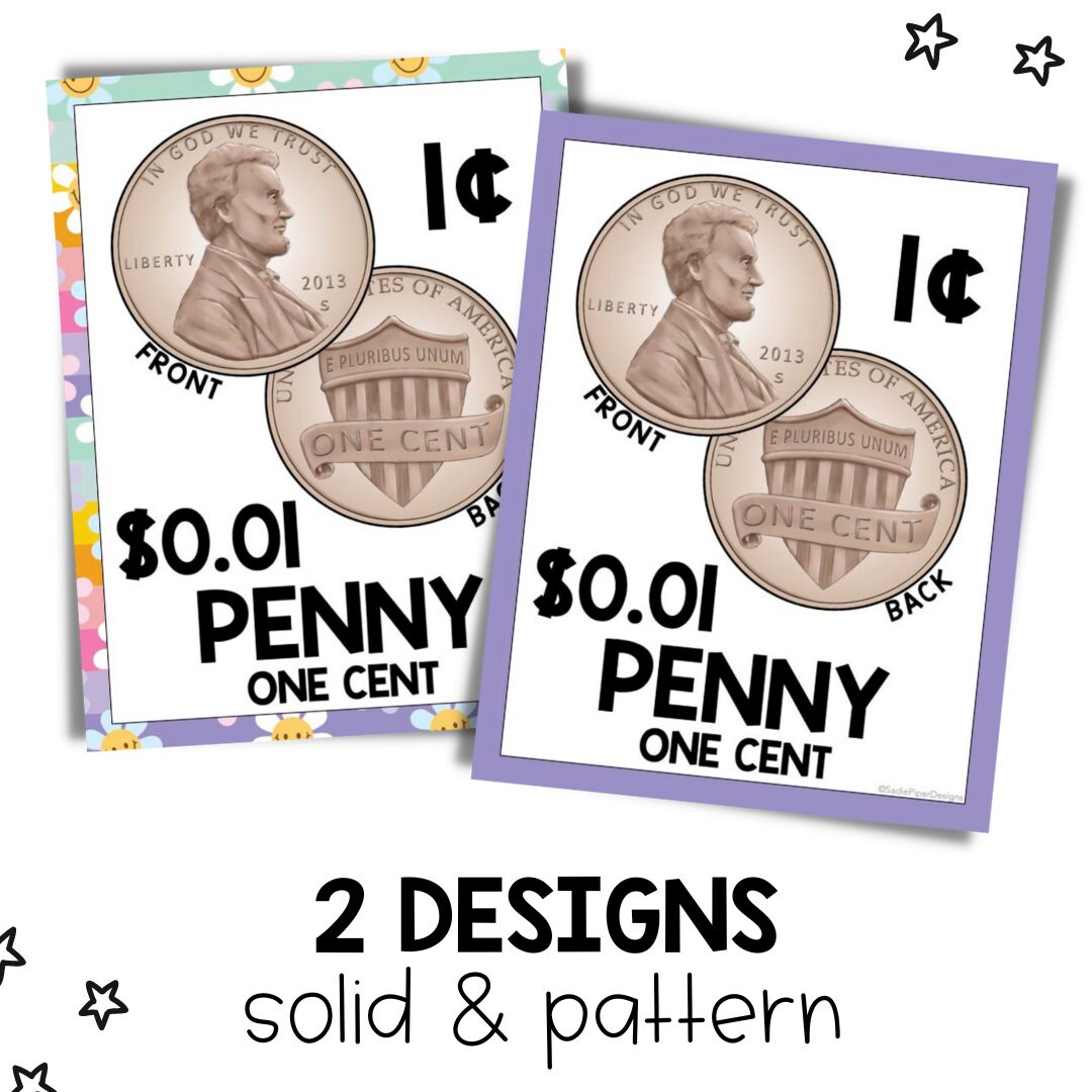 Money Posters for Classroom, American Currency Posters Display for ...