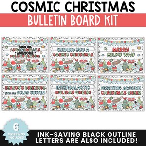 Outer Space Christmas Bulletin Board, Alien Winter Classroom Decor ...