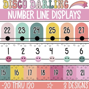 Disco Cowgirl Number Line for Classroom, Retro Number Line With ...