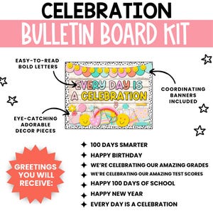 100 Days of School Bulletin Board Celebration Classroom Decor Groovy ...