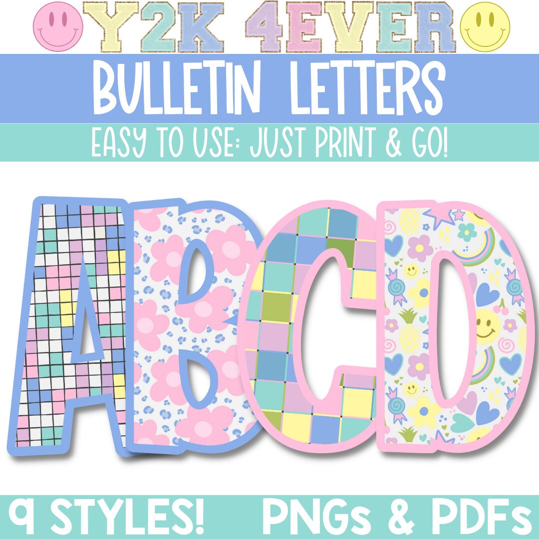Retro Remix Groovy Bulletin Board Letters, Letter Clipart, Printable ...